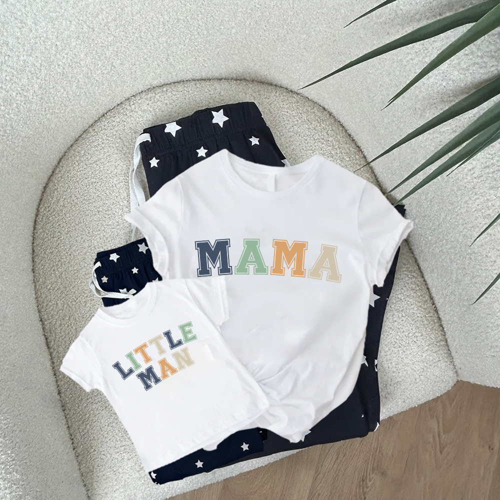 Mama & Little Man Multi-Block Matching Navy Star Pyjamas – My Rocking Kids