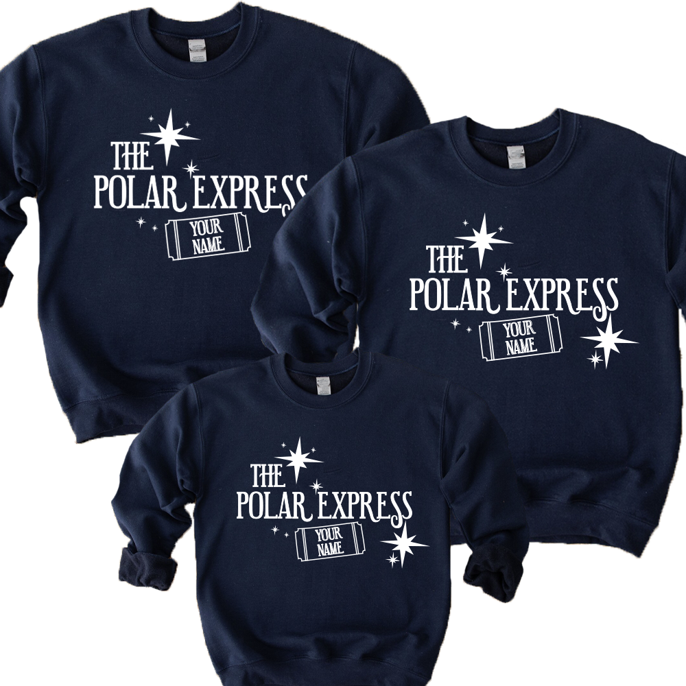 Choose Your Name The Polar Express Personalised Family Matching Sweats ...