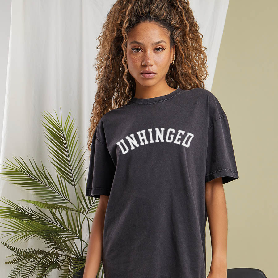 Unhinged College Oversized Acid Wash Tee – My Rocking Kids