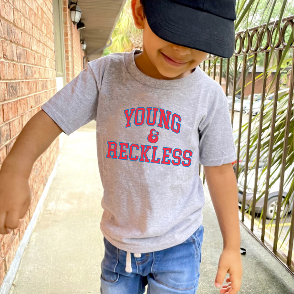 Young & Reckless College Kids Blue/Red T-shirt – My Rocking Kids